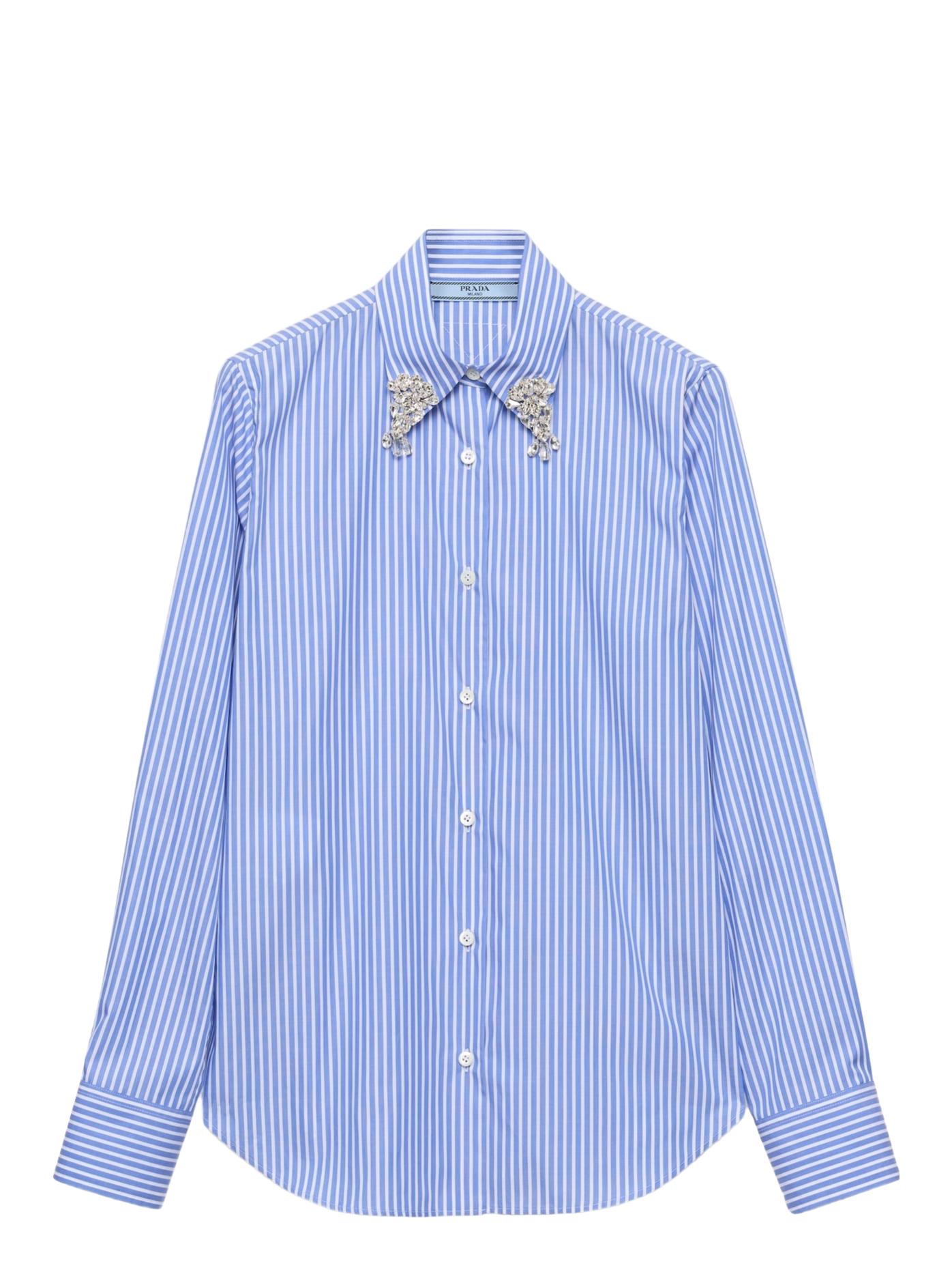 PRADA Prada Embellished Striped Long Sleeve Shirt